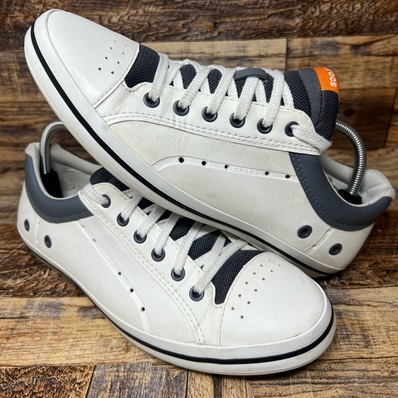 CROCS | Shoes | Vtg Crocs Mens White Liteweight Laceup Casual Sneakers ...